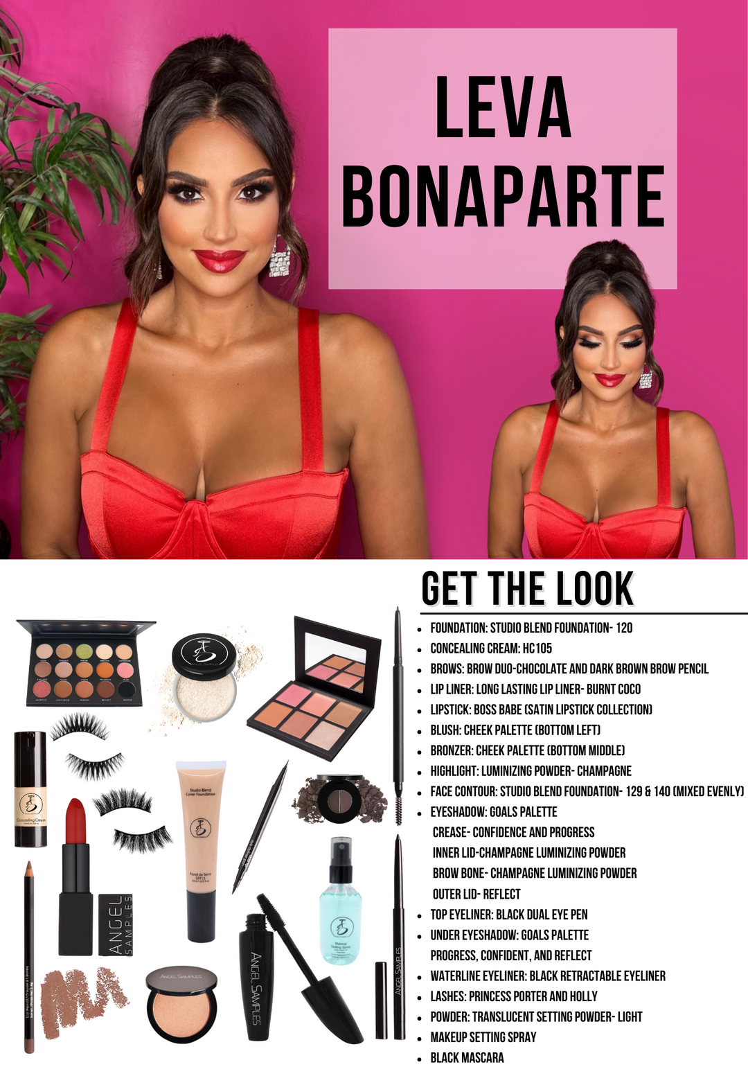GET THE LOOK- LEVA BONAPARTE – Angel Samples Cosmetics