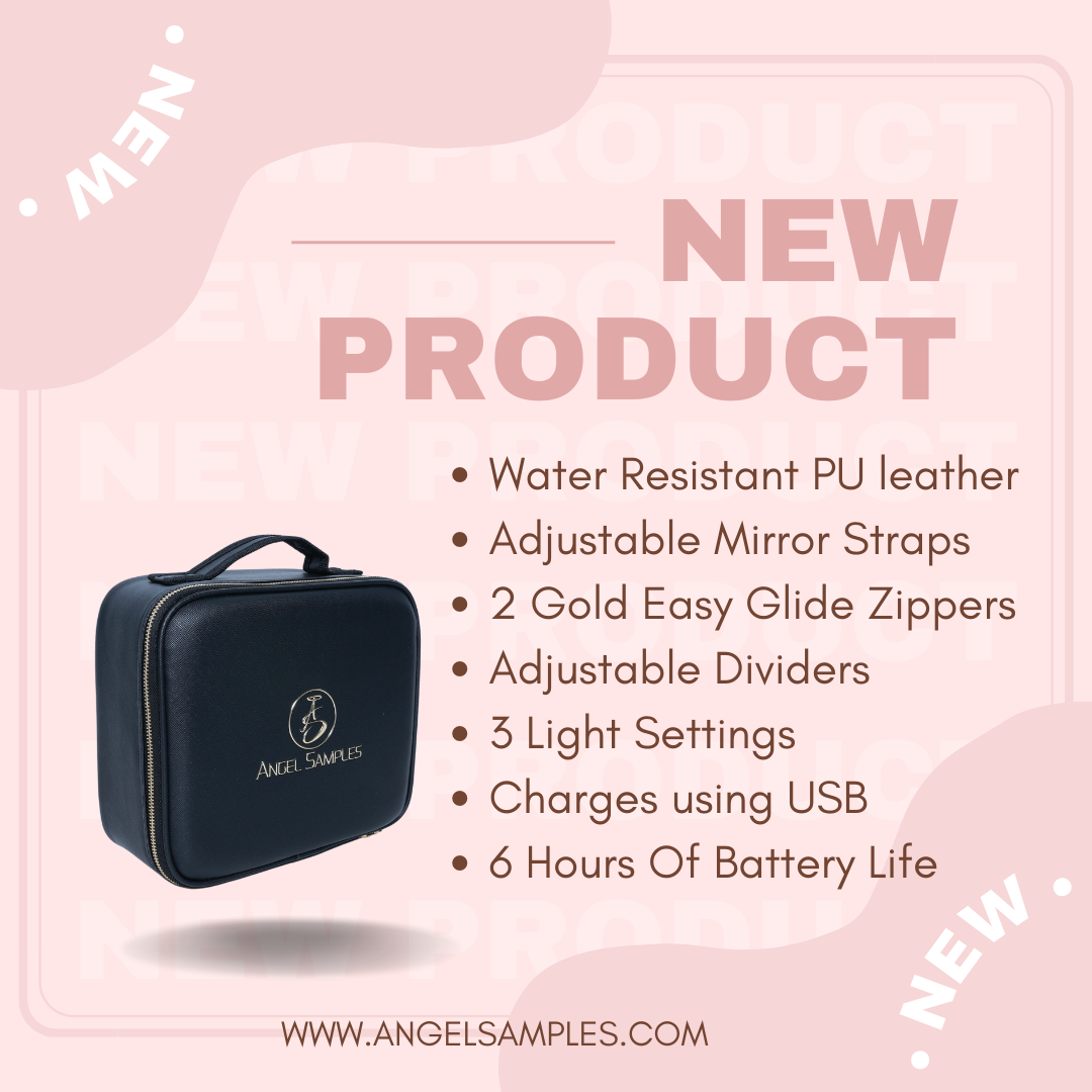 MAKEUP CASE WITH LED MIRROR – Angel Samples Cosmetics